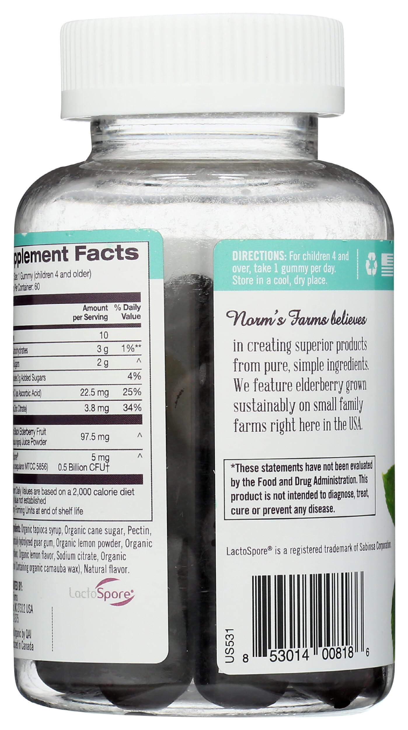 60 count elderberry gummies for health