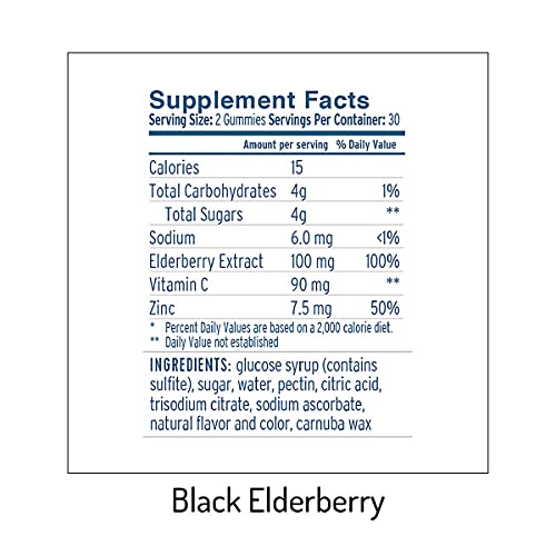 60 count elderberry gummies for health