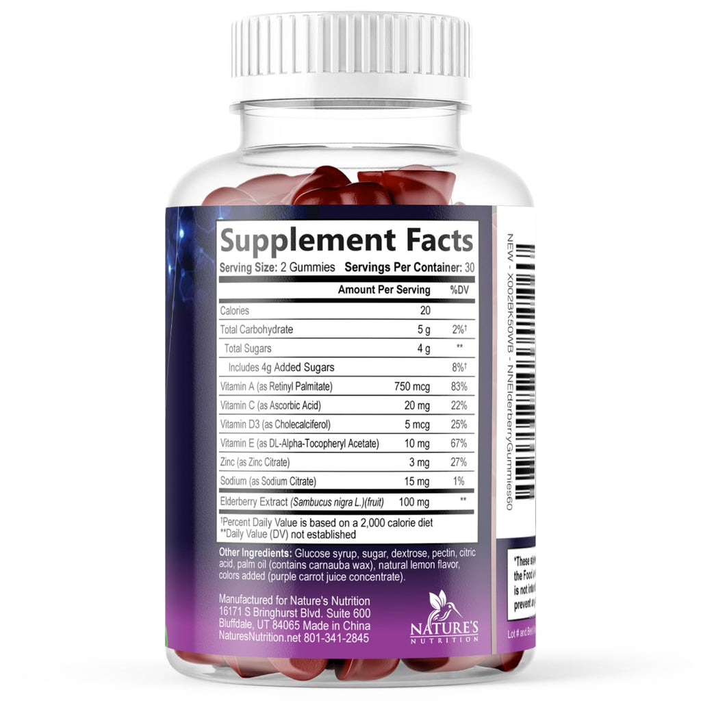 60 count elderberry gummies for immunity
