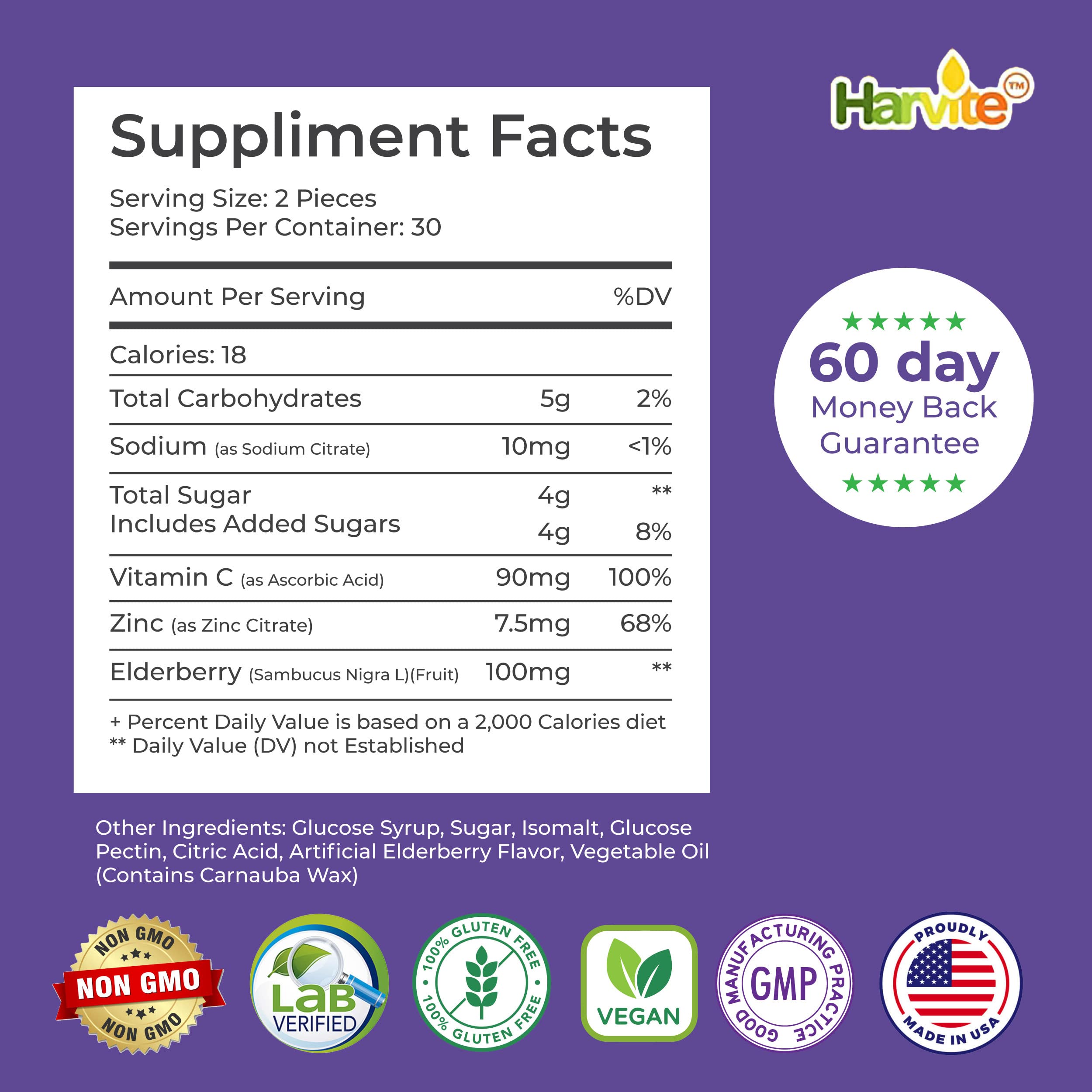 60 count elderberry gummies for wellness