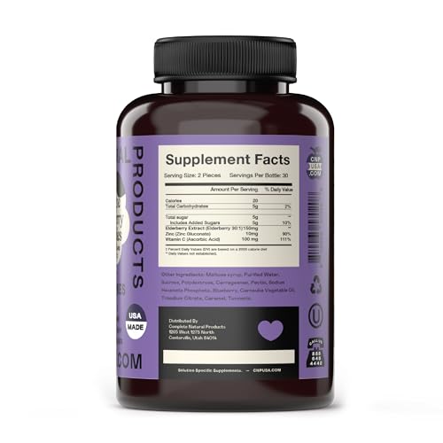 60 count elderberry gummies package