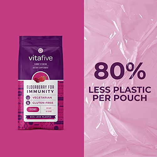 60 count elderberry gummy bottle