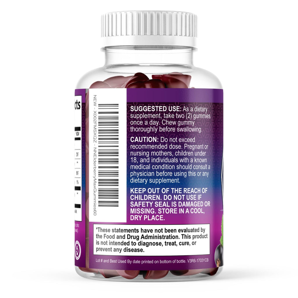 60 count elderberry gummy jar