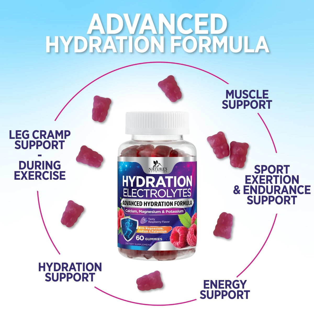 60 count electrolyte gummies for daily use