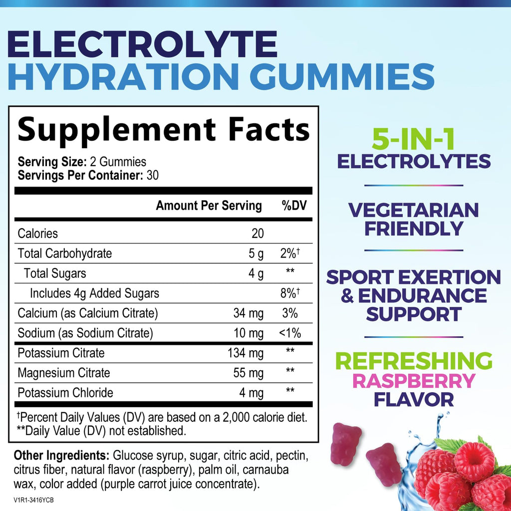 60 count electrolyte gummies for hydration
