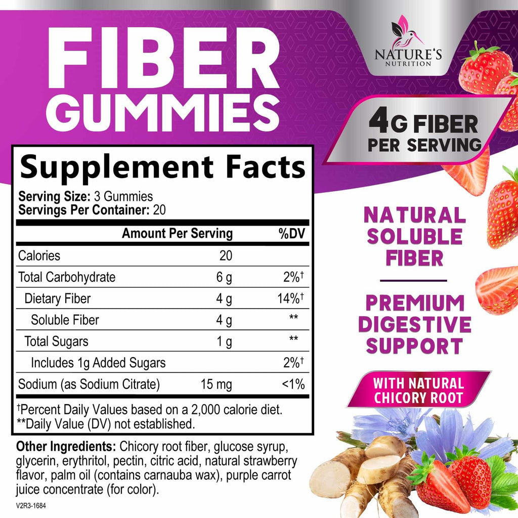 60 count fiber gummies for gut health