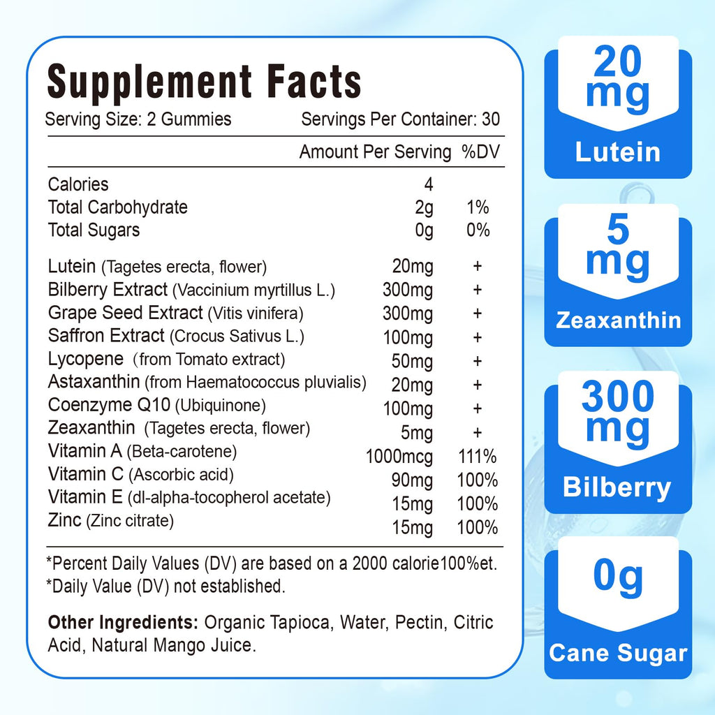 60 count gummies for healthy eyesight