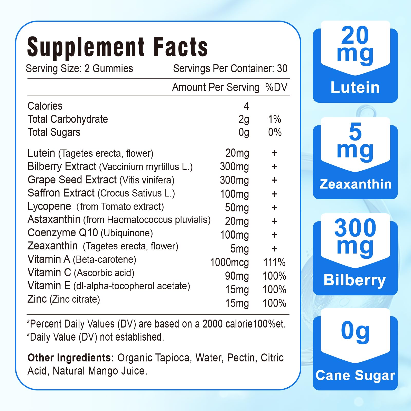 60 count gummies for healthy eyesight