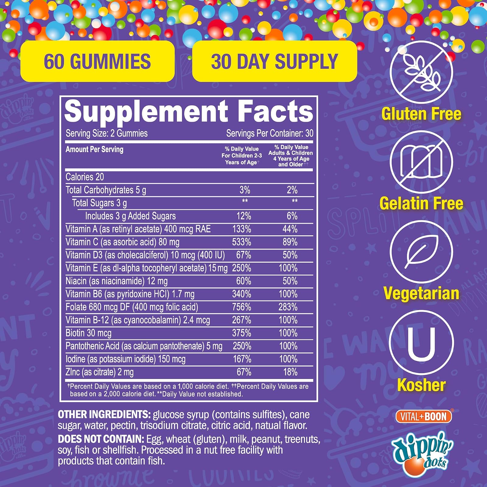 60 count gummy multivitamins for kids