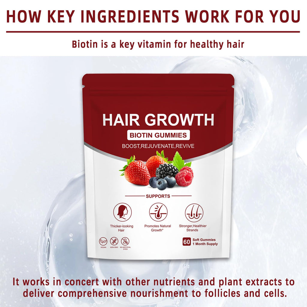 60 count hair growth gummies