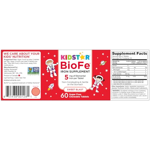 60 count iron chewables for families