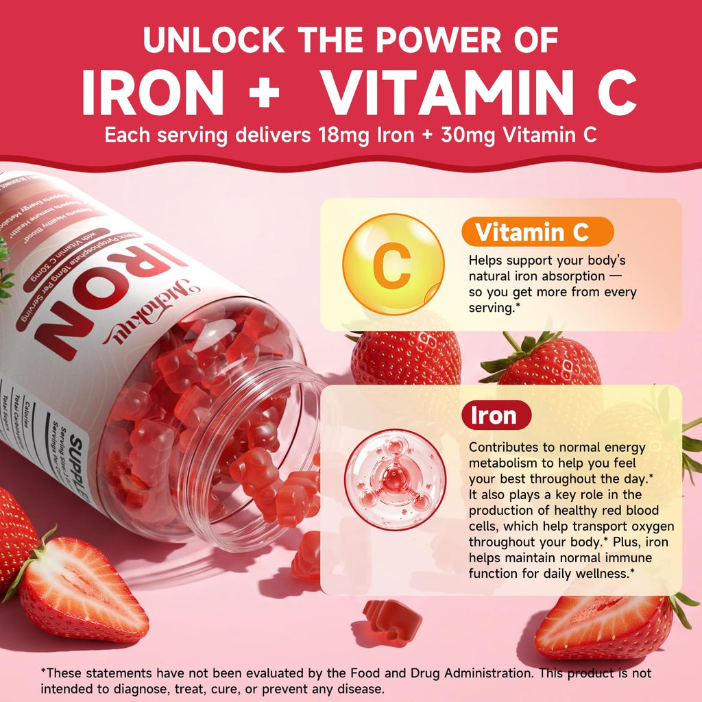 60 count iron gummies for adults