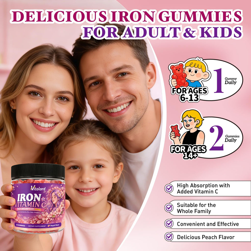 60 count iron gummies for convenient nutrition