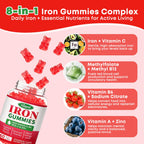 60 count iron gummies for daily health