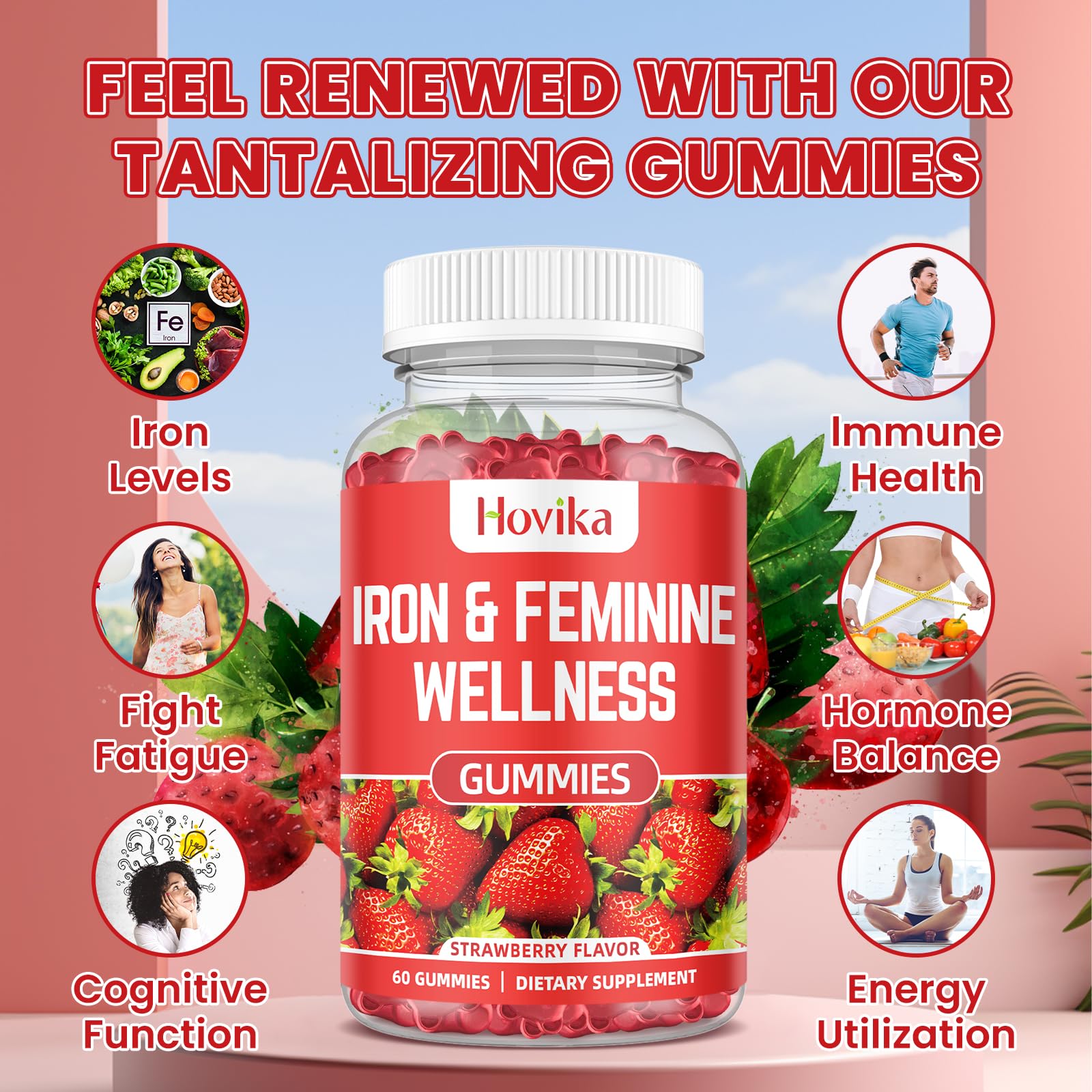 60 count iron gummies for daily use