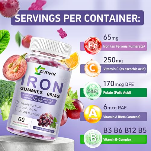60 count iron gummies for daily use
