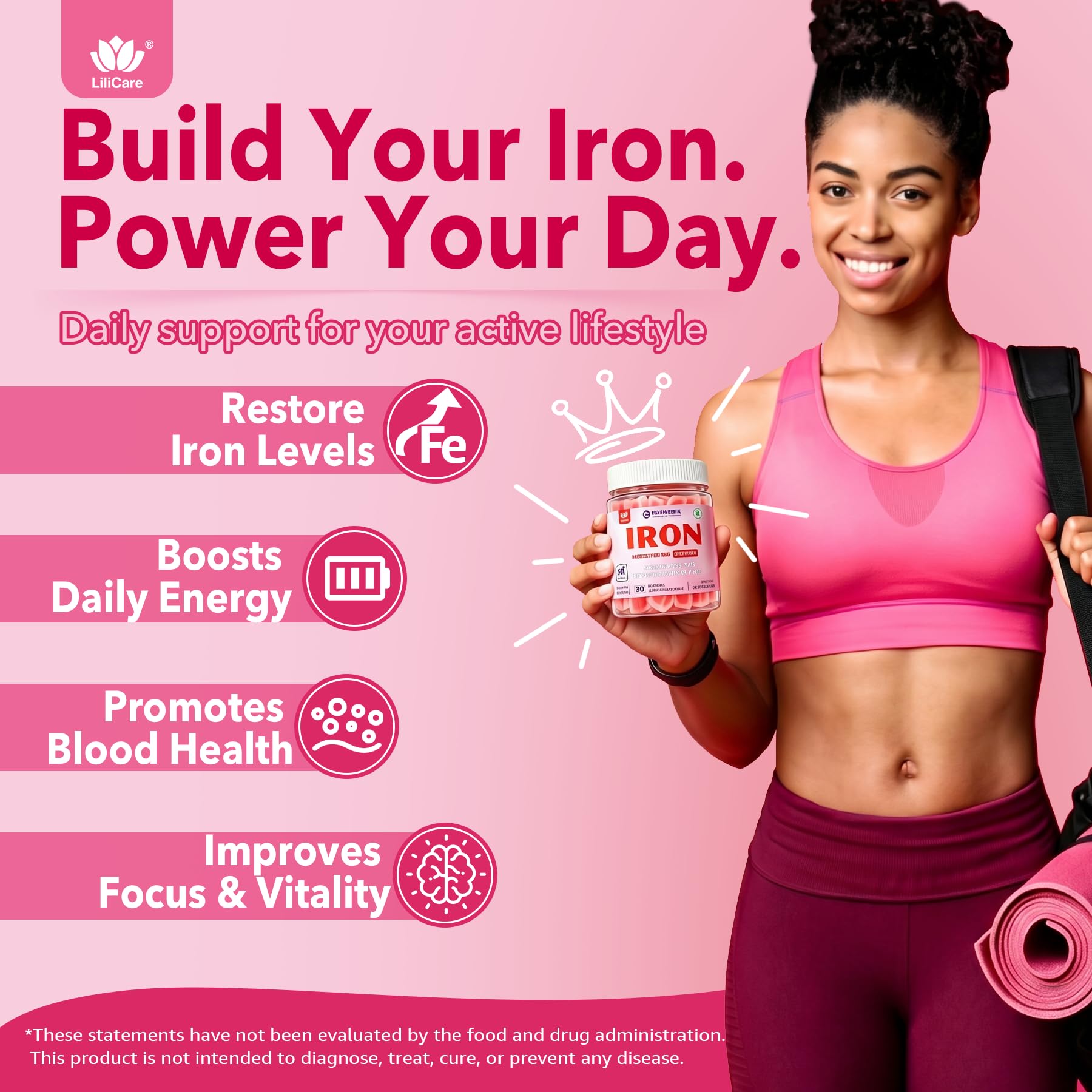 60 count iron gummies for women
