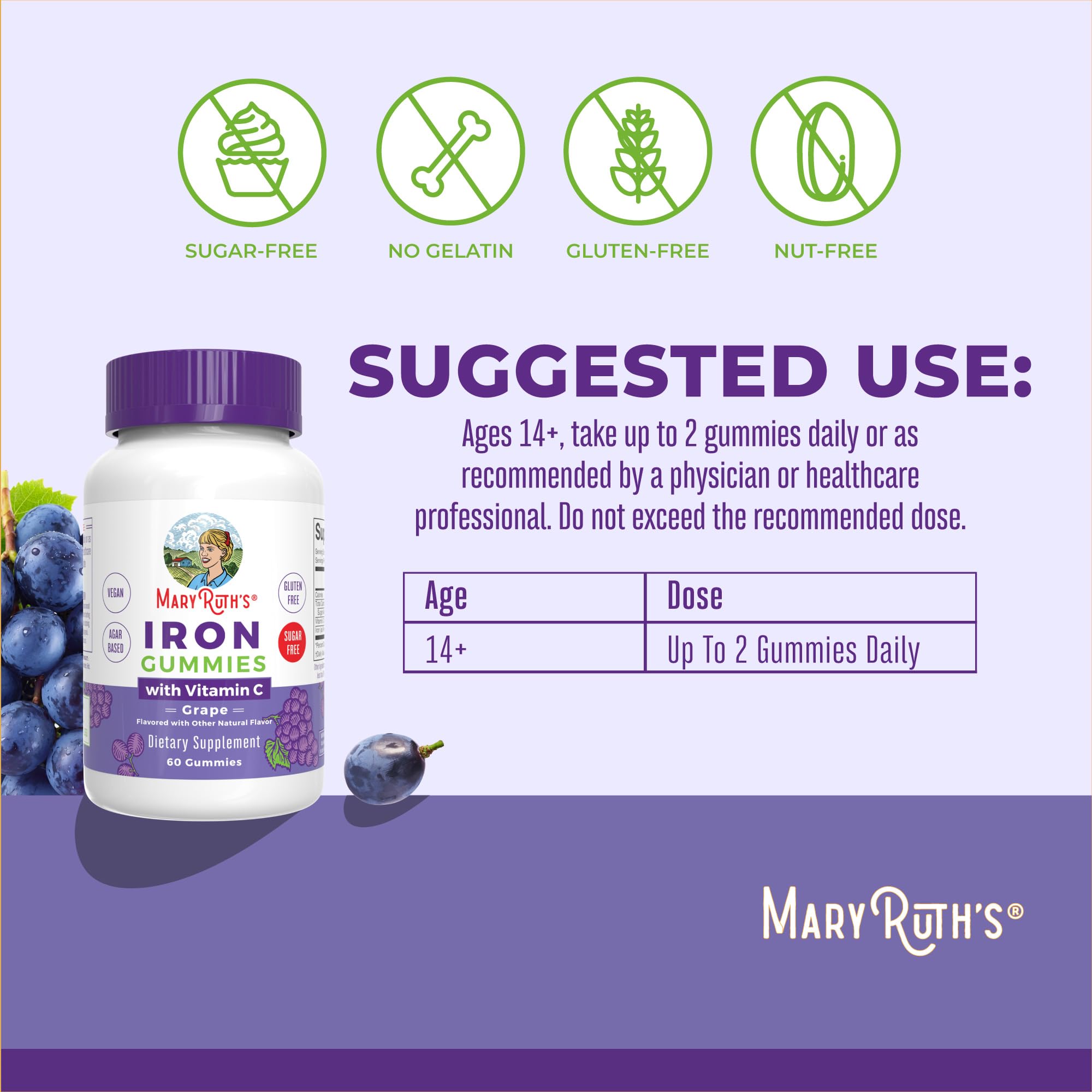 60 count iron supplement gummies