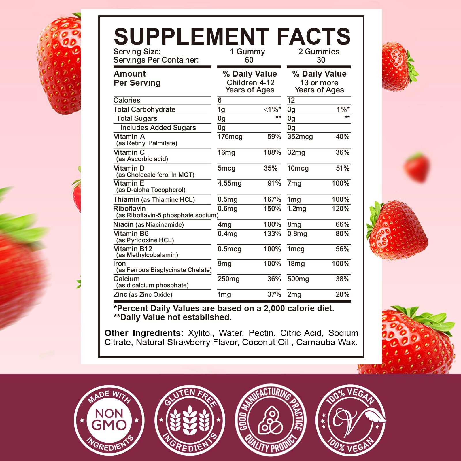 60 count iron supplement gummies