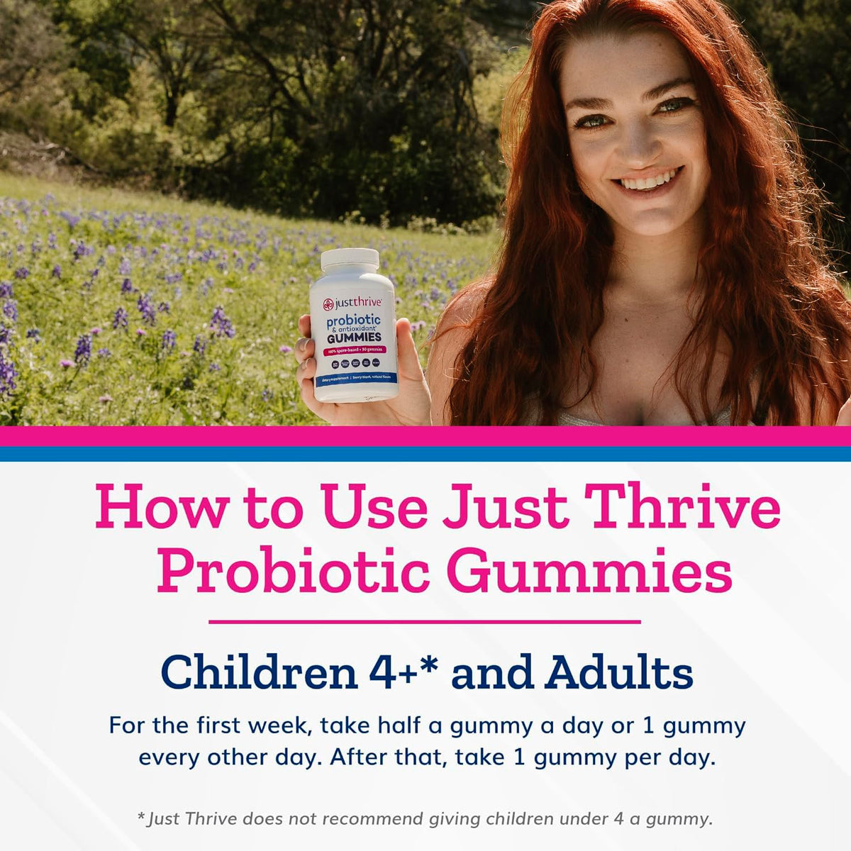 60 count Just Thrive gummies for digestive balance