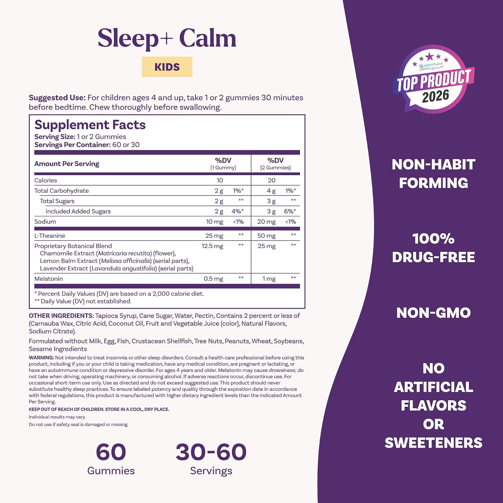 60 count kids melatonin gummies