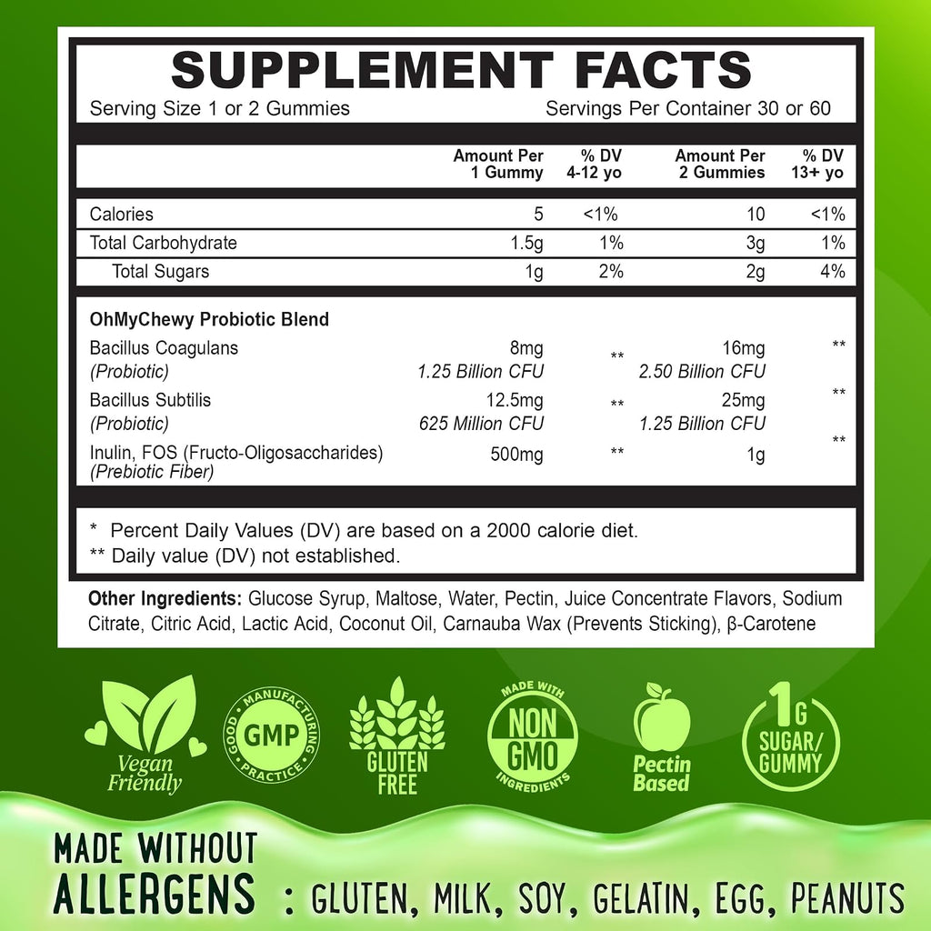 60 count kids probiotic gummies