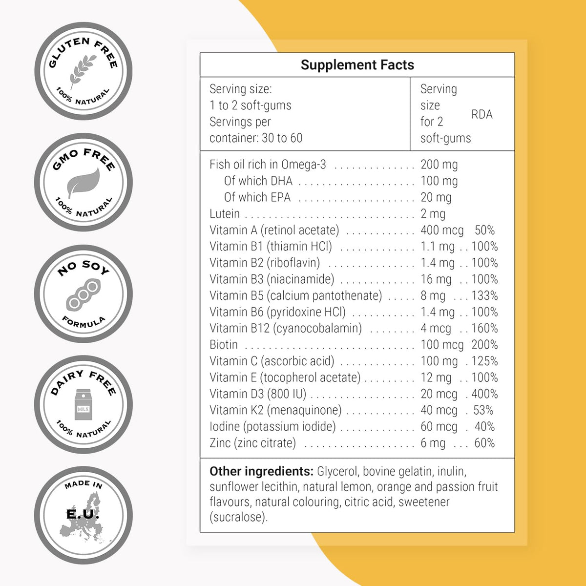 60 count kids vitamin gummies for immunity