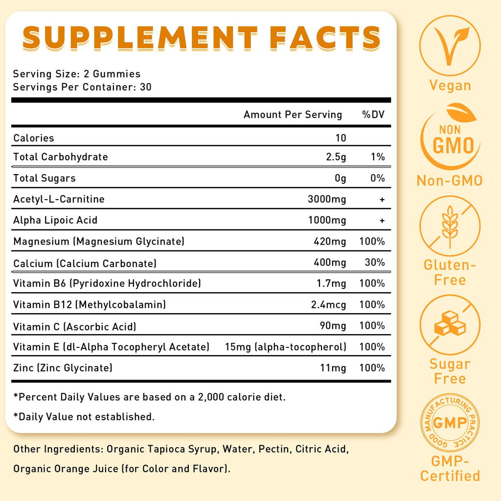60 count L-Carnitine gummy supplements