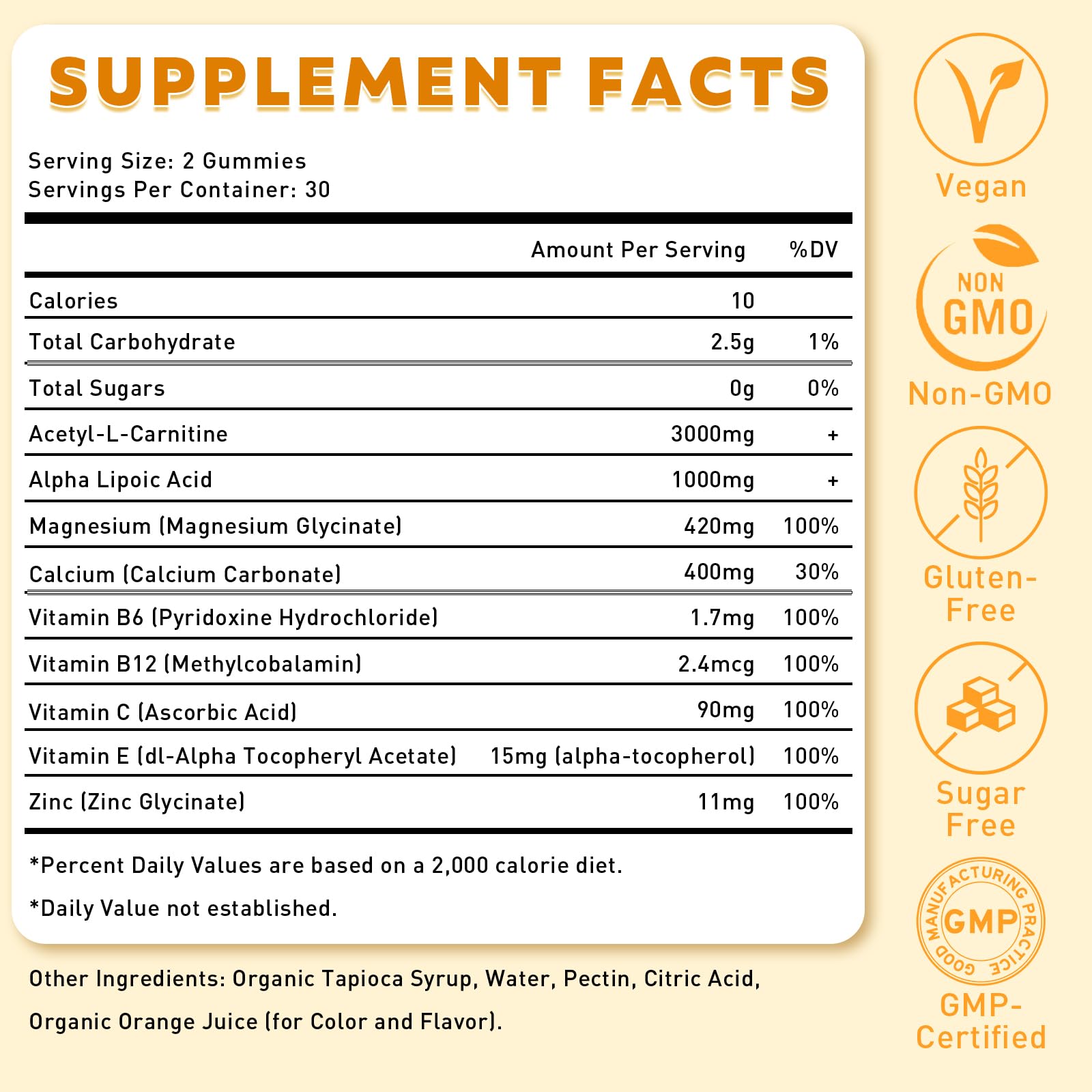 60 count L-Carnitine gummy supplements