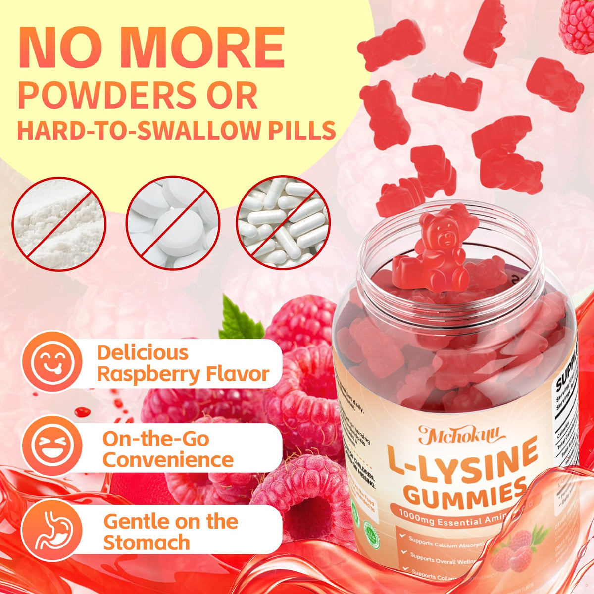 60 count L-Lysine gummy bottle