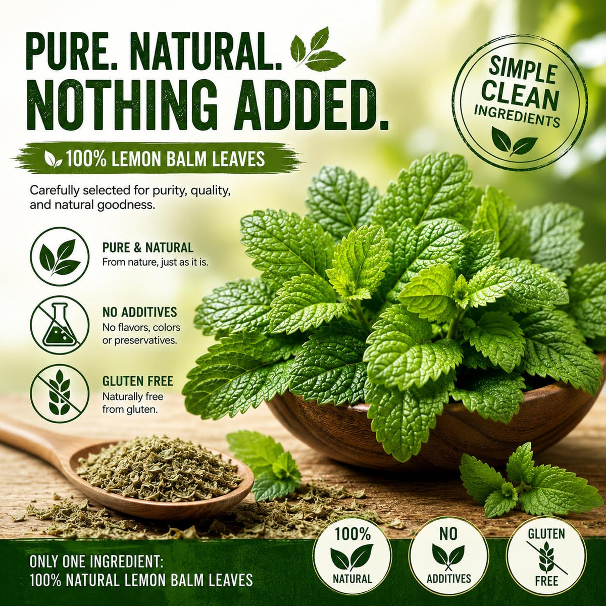 60 count lemon balm tea bags