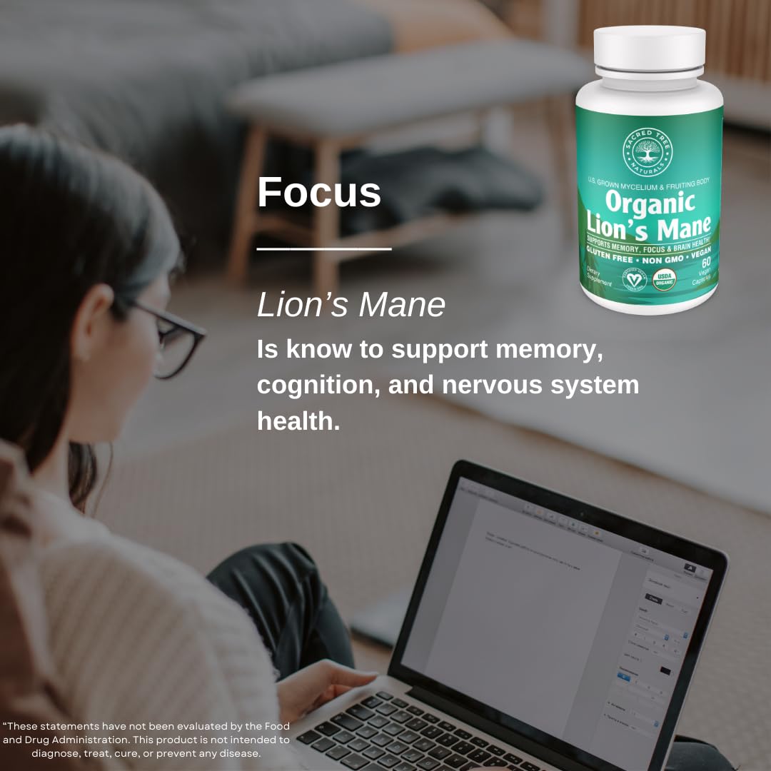 60 count Lion's Mane mushroom supplements