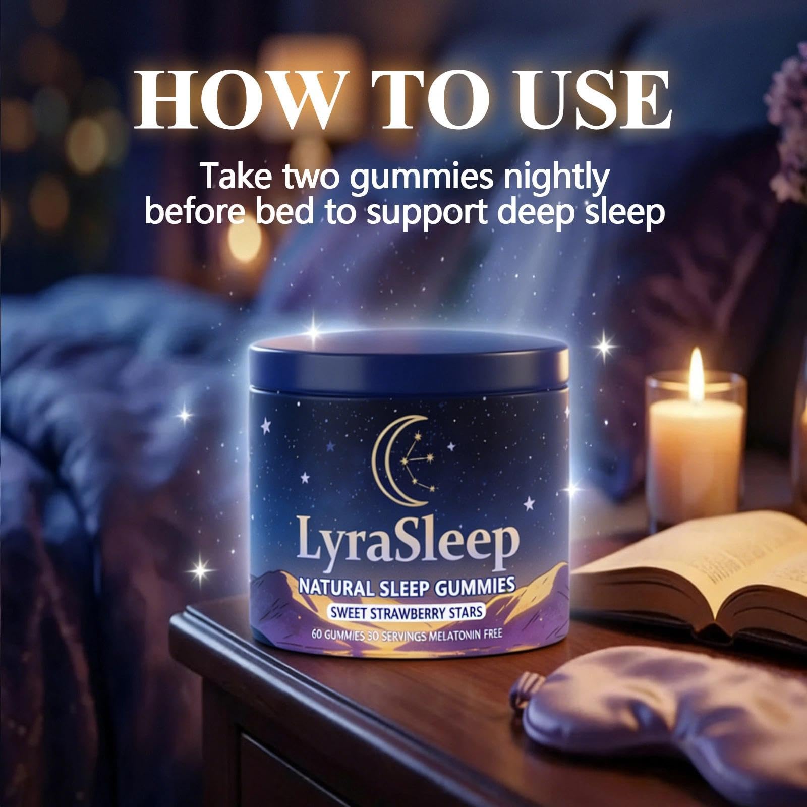 60 count LyraSleep sleep support gummies