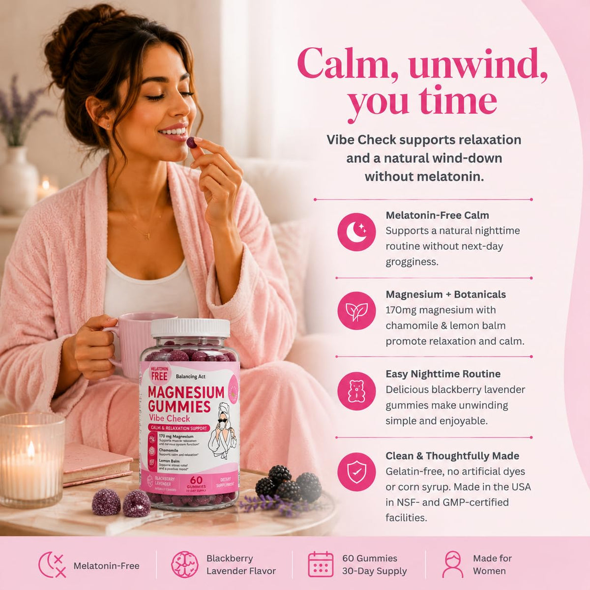 60 count magnesium gummies for better sleep