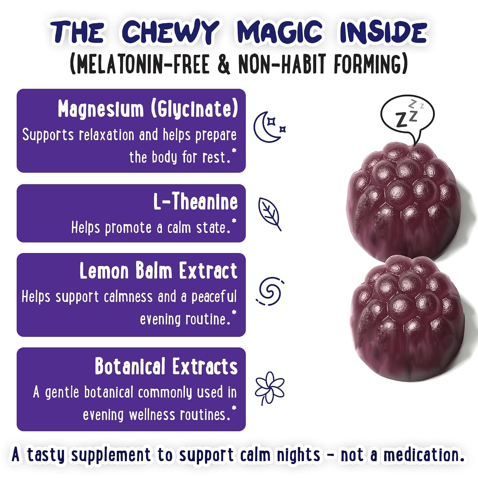 60 count magnesium gummies for restful nights
