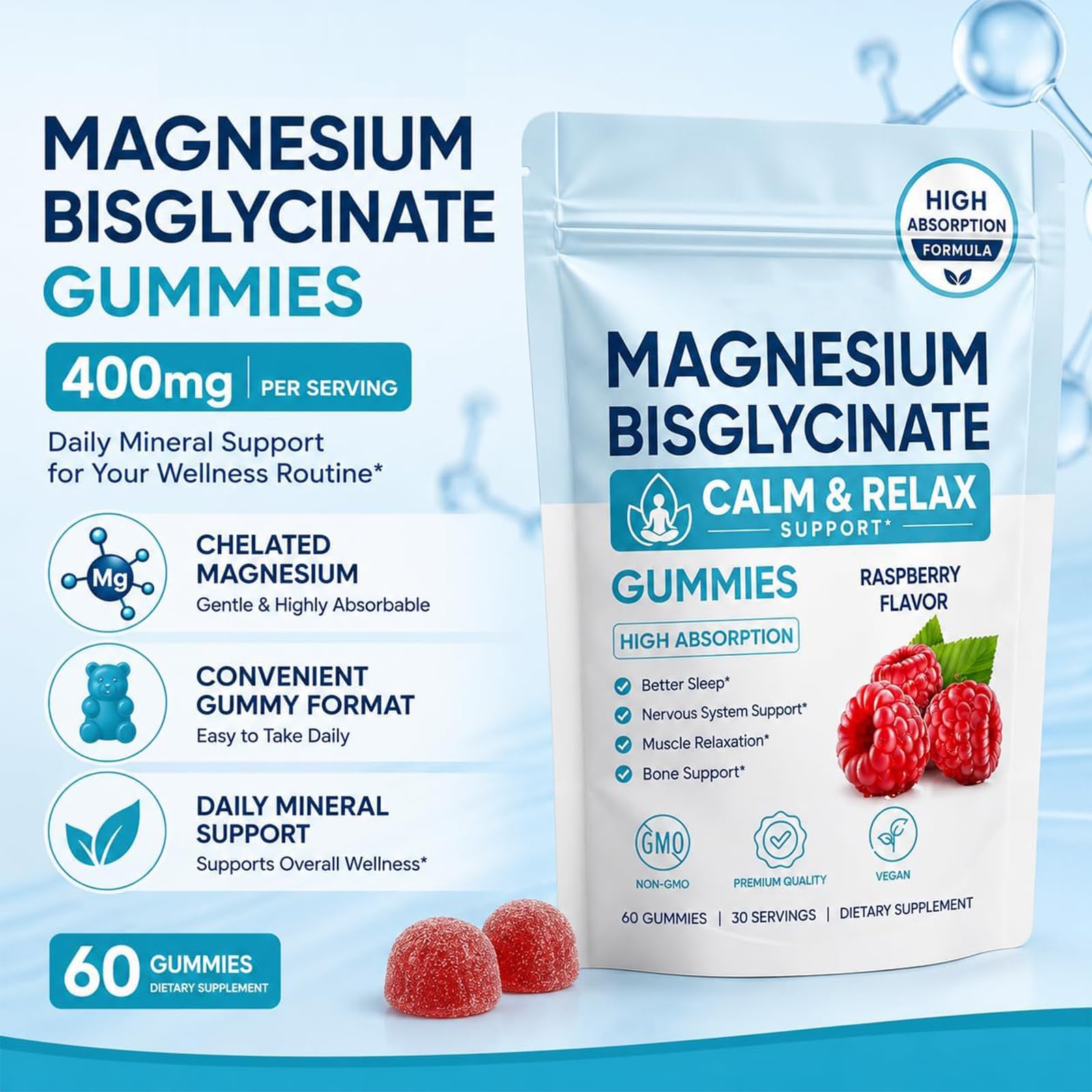 60 count magnesium gummies for stress relief