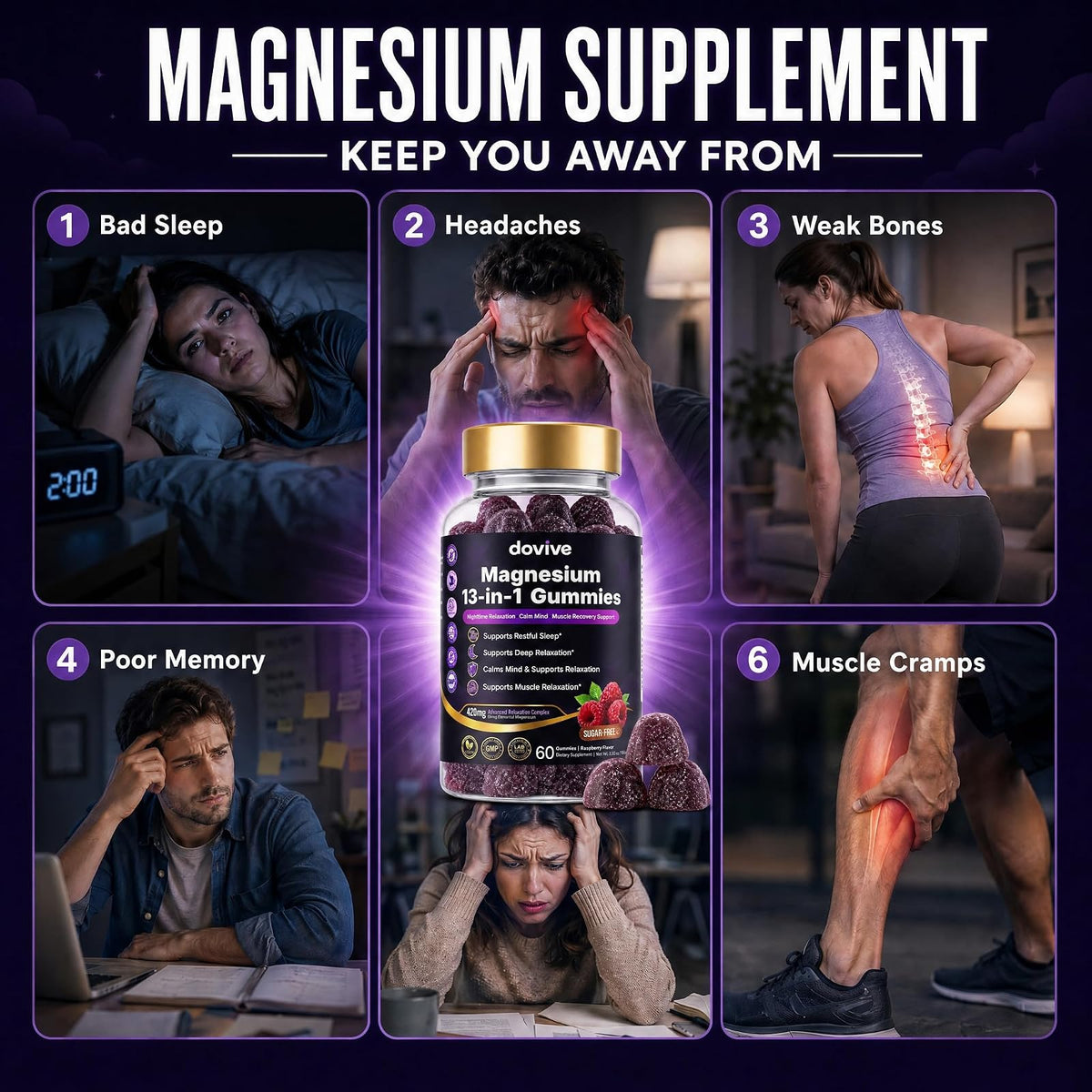 60 count magnesium gummies for stress relief
