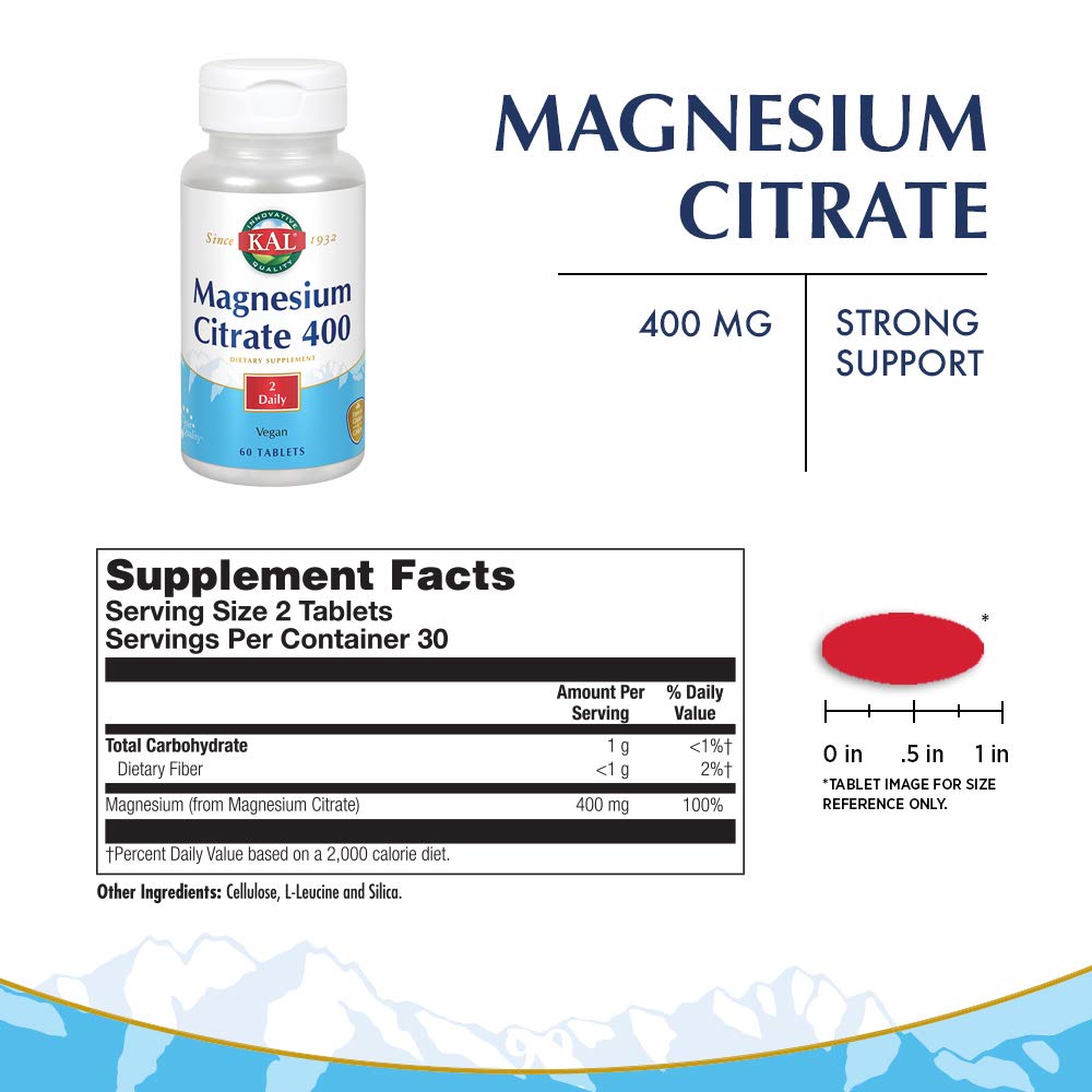 60 count magnesium tablets for energy