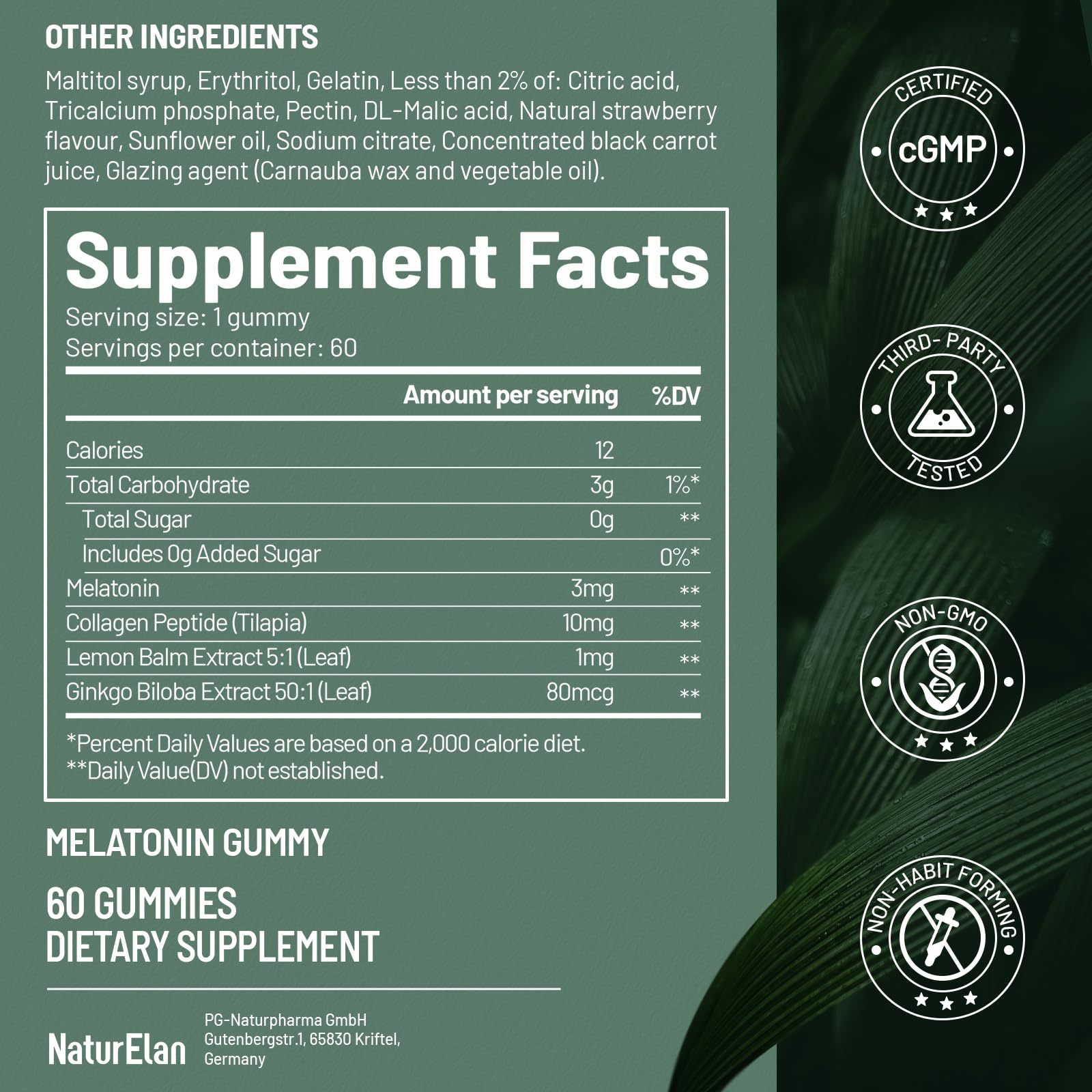 60 count melatonin gummies for relaxation