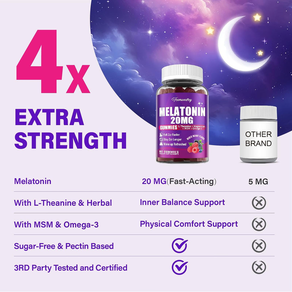 60 count melatonin gummies for restful nights