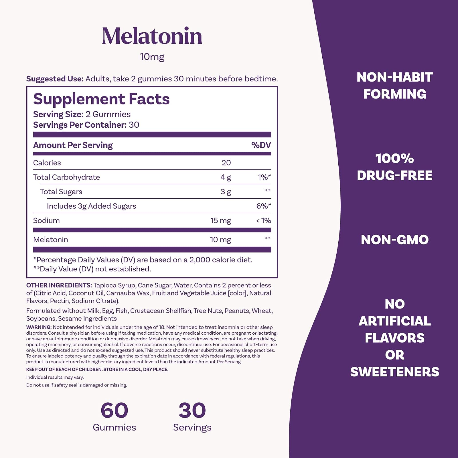 60 count melatonin gummies for restful nights