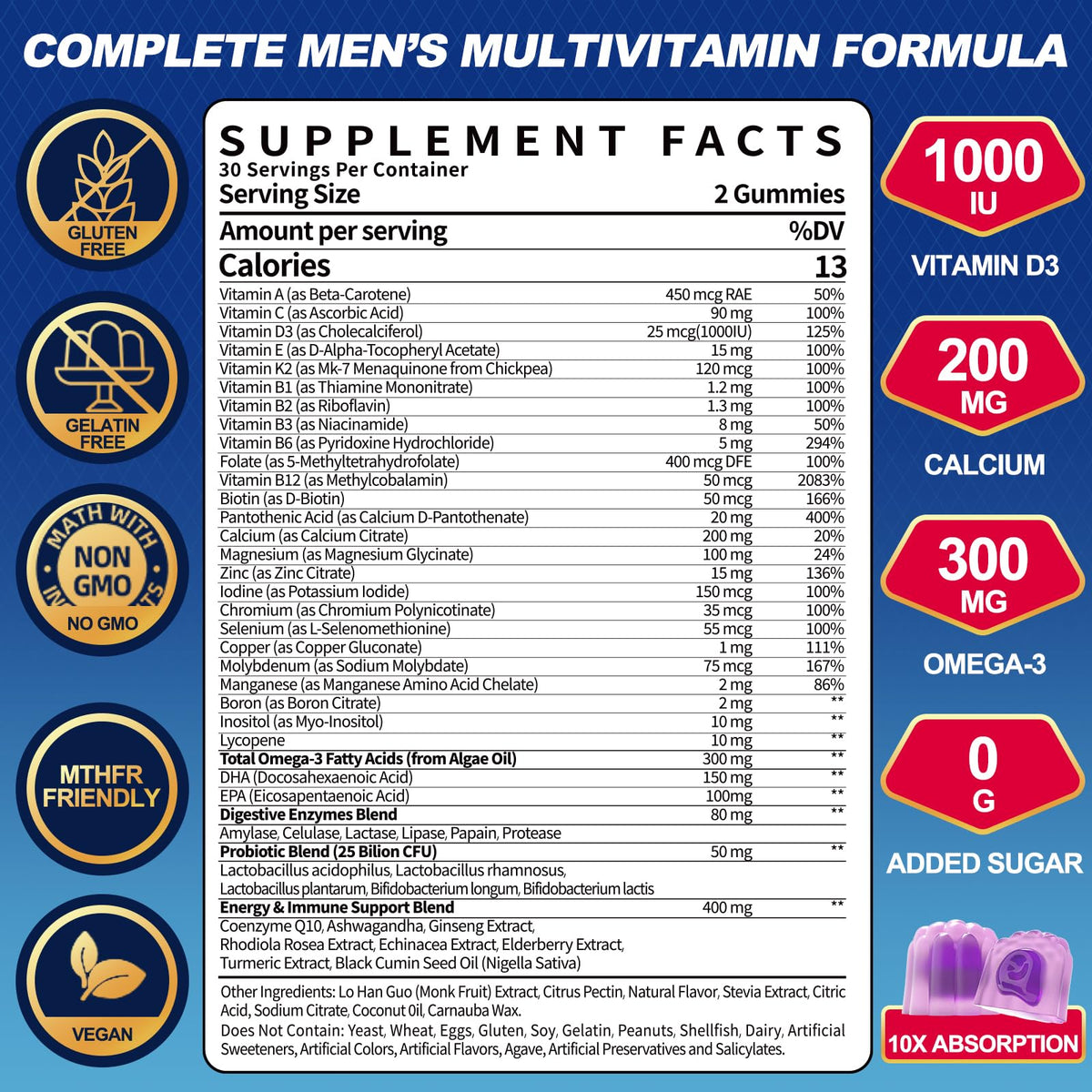60 count men's multivitamin gummies