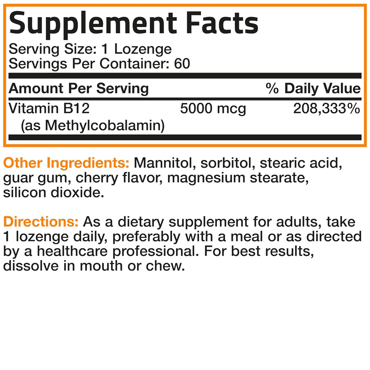 60 count Methyl B12 for wellness