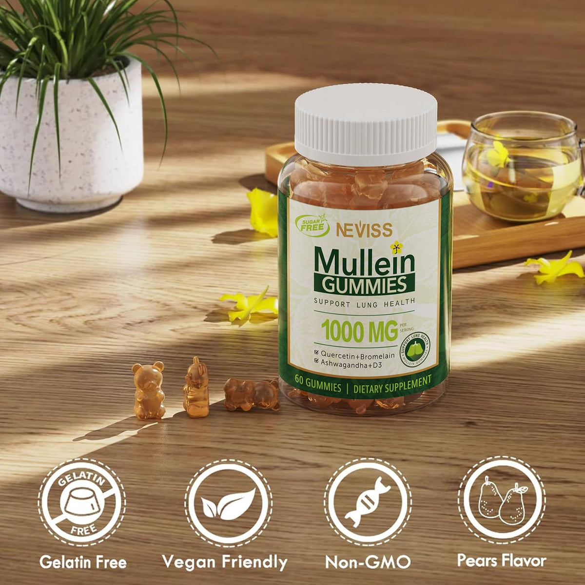 60 count Mullein gummies for daily use