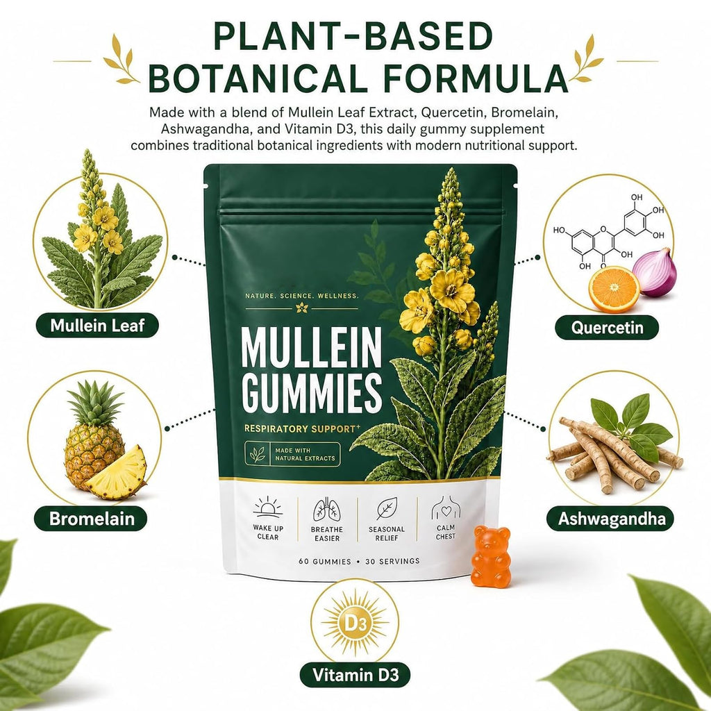 60 count Mullein gummies for wellness