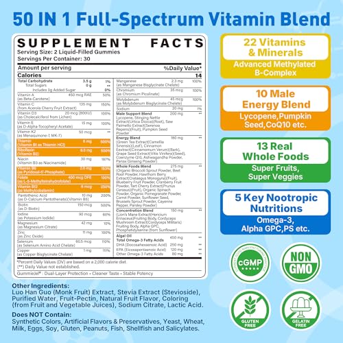 60 count multivitamin gummies for adults