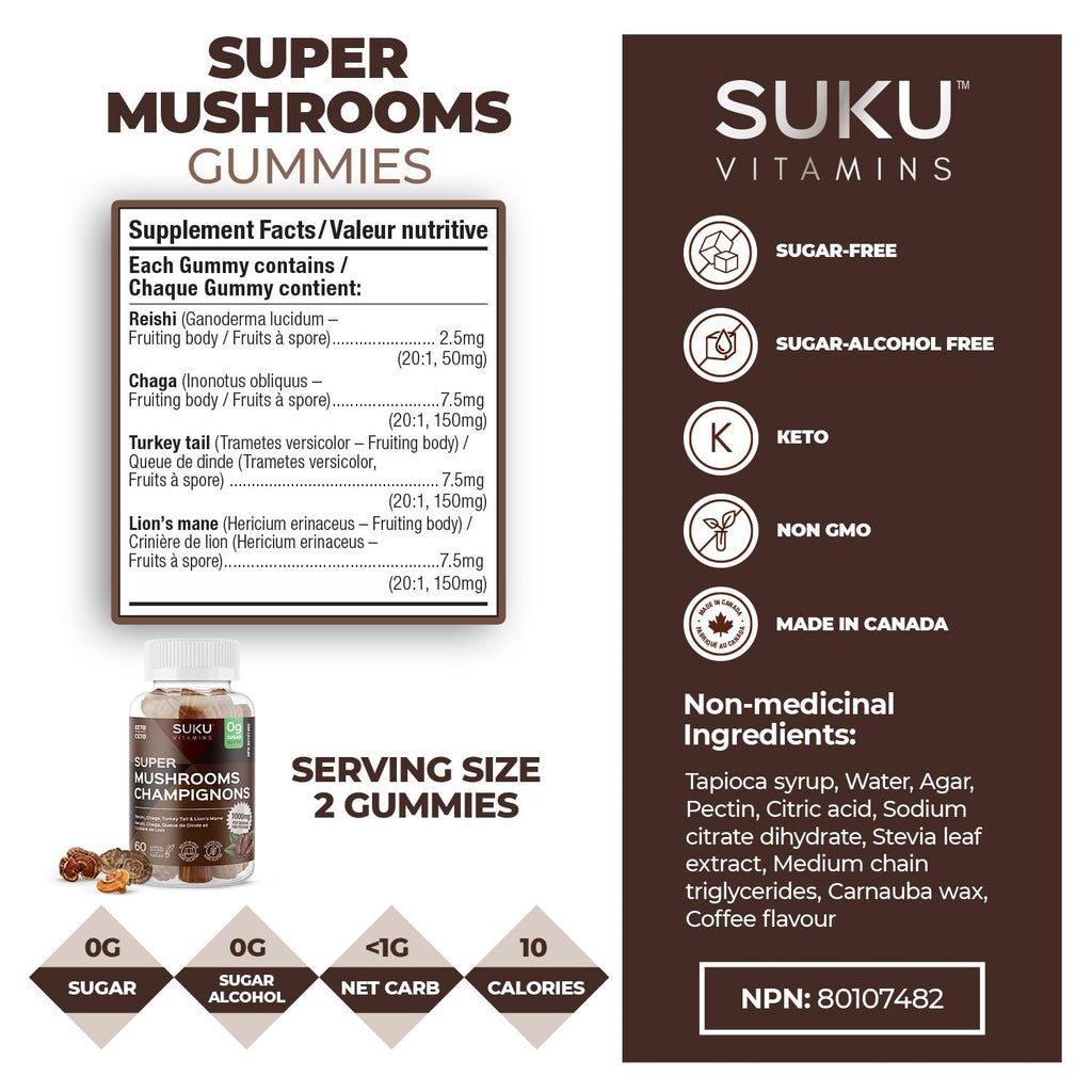 60 count mushroom gummies for health