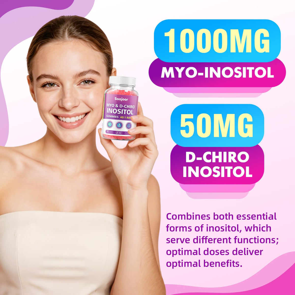 60 count Myo-Inositol gummy supplement