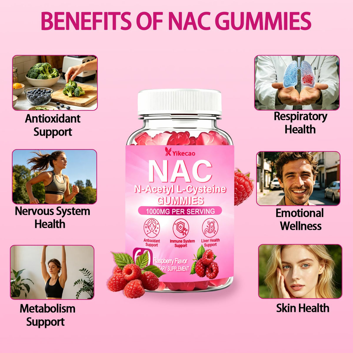 60 count NAC gummies for easy intake