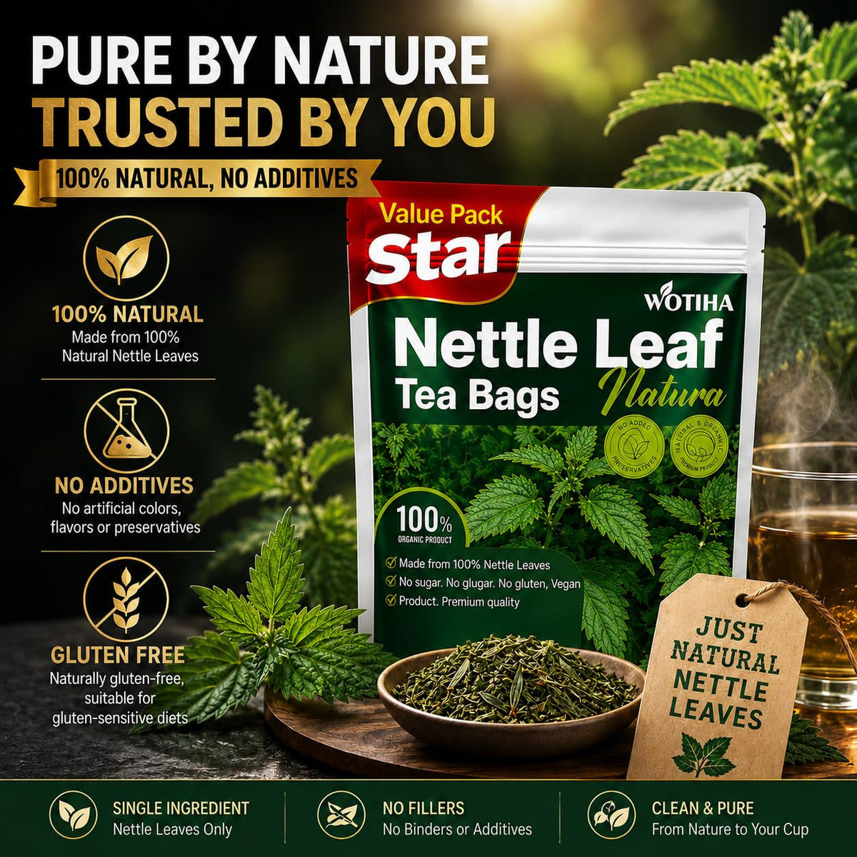 60 count nettle tea bags